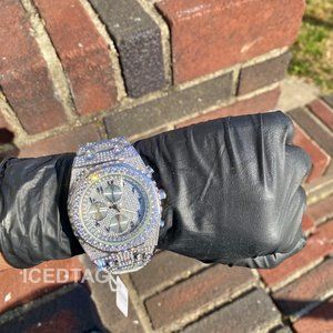 Accessories | Iced Bling Out Mens Luxury White Gold Plated Arabic Dial ...